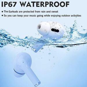 Wireless Earbuds, Bluetooth 5.2 Headphones Mini Wireless in Ear with ENC Noise Cancelling Mic, 30H with HiFi Stereo IP7 Waterproof Earphones Air Buds Pro Touch Control Smart Pop-up Auto Pairing