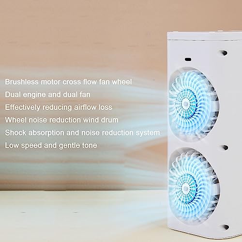 Qiopertar Portable Automatic Remote Head Conditioner USB Personal Mini Conditioner With 3-Speed With Automatic Head Shaking For Home Office Bedroom,Desktop Atmosphere