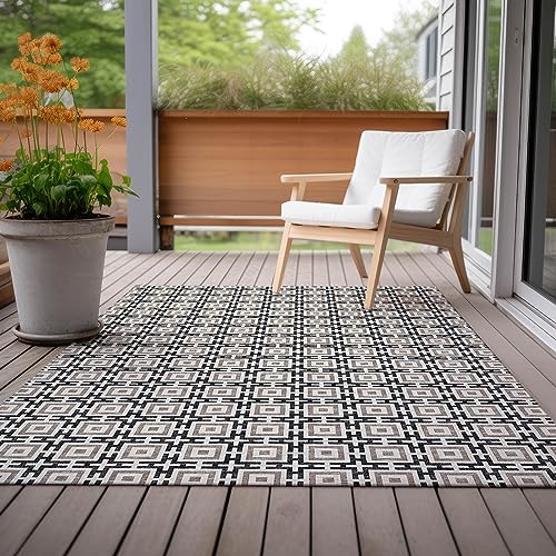 Dalyn Rugs Indoor/Outdoor Marlo MO1 Black Washable 8' x 10'