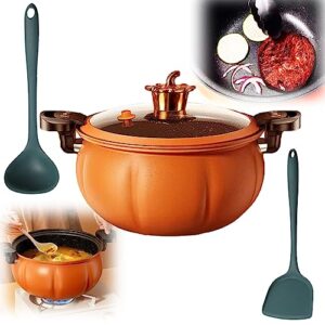 2023 new multifunctional plumpy non-stick micro pressure pot,multifunctional plumpy non stick micro pressure pot,pumpkin micro pressure pot, easy to clean micro pressure cooker for kitchen (orange 8l)