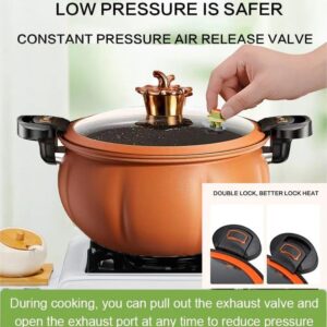 2023 New Multifunctional Plumpy Non-stick Micro Pressure Pot,Multifunctional Plumpy Non Stick Micro Pressure Pot,Pumpkin Micro Pressure Pot, Easy To Clean Micro Pressure Cooker for Kitchen (Orange 8L)