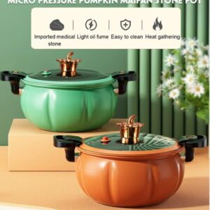 2023 New Multifunctional Plumpy Non-stick Micro Pressure Pot,Multifunctional Plumpy Non Stick Micro Pressure Pot,Pumpkin Micro Pressure Pot, Easy To Clean Micro Pressure Cooker for Kitchen (Orange 8L)