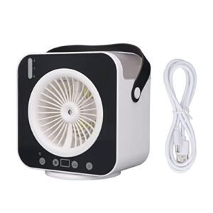 mini portable air conditioner fan, led touch oscillation evaporative air cooler fan 3 speeds, usb rechargeable battery powered air conditioner with humidifier for room home office camping