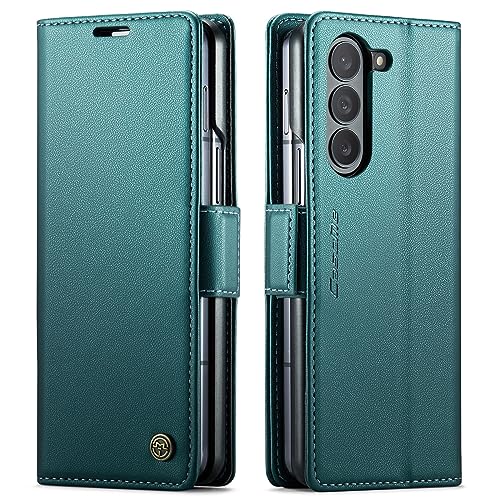 Taneny Case for Samsung Galaxy Z Fold 5 Case (2023),PU Leather Wallet Flip Folio Case with Card Holder RFID Blocking Kickstand Shockproof Phone Cover for Samsung Galaxy Z Fold 5 5G 2023 (Teal)