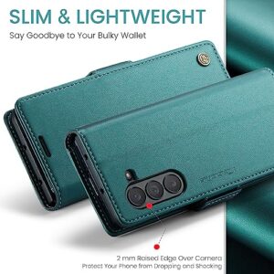 Taneny Case for Samsung Galaxy Z Fold 5 Case (2023),PU Leather Wallet Flip Folio Case with Card Holder RFID Blocking Kickstand Shockproof Phone Cover for Samsung Galaxy Z Fold 5 5G 2023 (Teal)