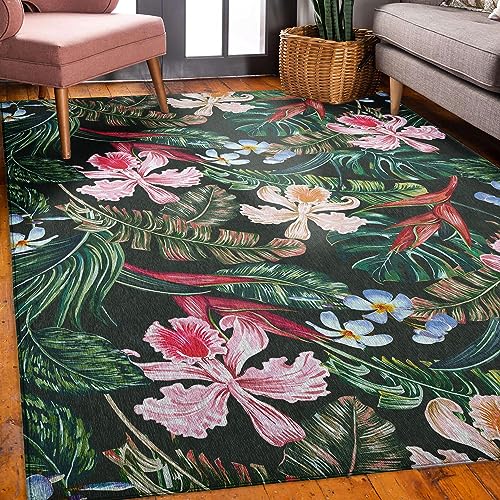 Dalyn Rugs Indoor/Outdoor Tropics TC6 Black Washable 8' x 10' Rug