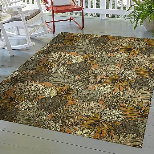 Dalyn Rugs Indoor/Outdoor Tropics TC11 Brown Washable 8' x 10' Rug