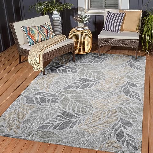 Dalyn Rugs Indoor/Outdoor Tropics TC3 Gray Washable 8' x 10' Rug