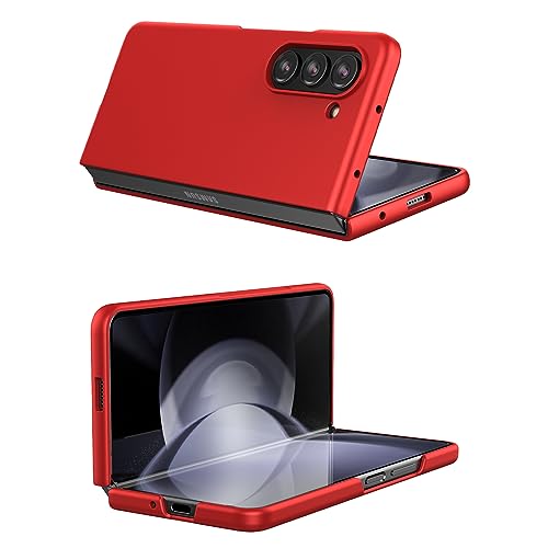 Cresee Case for Samsung Galaxy Z Fold 5 (2023) with Cover Screen Protector, Thin Hard PC Phone Case for Galaxy Z Fold5 - Red