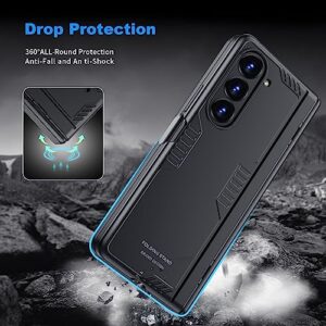 for Samsung Z-Fold-5 Case: [Hidden Kickstand][Wireless Charging] Slim Hinge Protection Lightweight Stand Case with Screen Protector- Protective Phone Cover for Samsung Galaxy Z Fold 5 5G 2023