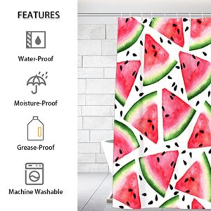 XMNYGJ Shower Curtain Red Pink Watermelon Shower Curtain Set with 12 Plastic Hooks Waterproof Fabric Bath Curtains for Bathroom Decor Machine Washable 72 x 72 Inches