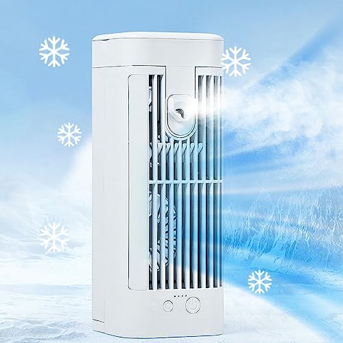 Portable A-I-R Conditioners Remote Head Cooler Conditioner USB Personal Mini Conditioner with 3-Speed with Automatic Head Shaking for Home Office Bedroom Desktop Fan