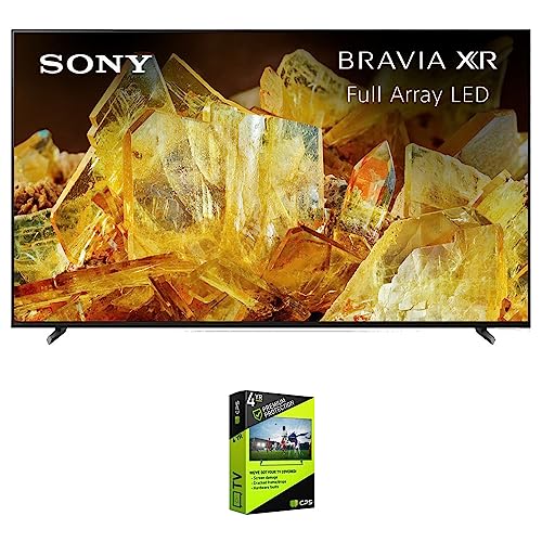 Sony XR75X90L Bravia XR 75" X90L 4K HDR Full Array LED Smart TV (2023 Model) Bundle with 4 YR CPS Enhanced Protection Pack