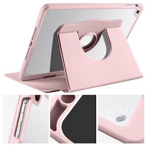 Tablet PC Case Clear Back Case Compatible with iPad Air 2/Air 1 for iPad 2018 2017 9.7" with Pen Holder, 360 Degree Swivel Stand Folio Flip Smart Tablet Cover Auto Sleep/Wake Tablet Case Tablet home (