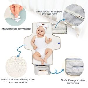 Blue Sheep Portable Baby Changing Pad Diaper Changing Table Pad Foldable Travel Changing Station with Built-in Pillow for Unisex Baby Gifts Newborn