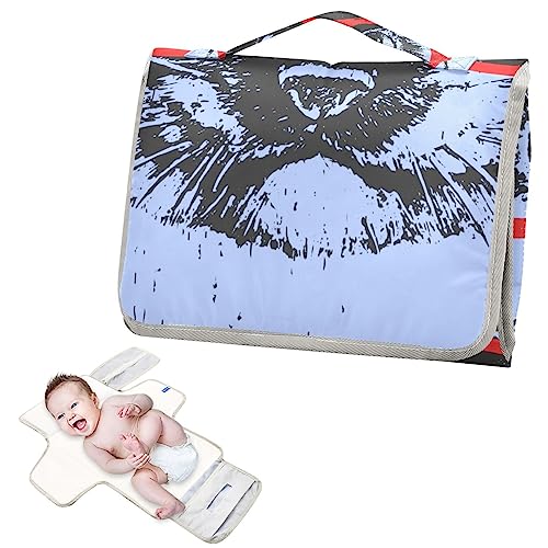 Cat Portable Baby Changing Pad Diaper Changing Table Pads Foldable Travel Changing Mat with Built-in Pillow for Newborn Essentials Baby