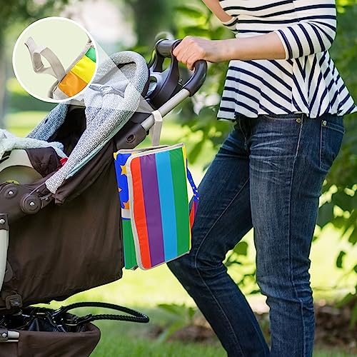 Lgbtqia Pride Portable Baby Changing Pad Diaper Changing Table Pad Waterproof Travel Changing Station Mat with Built-in Pillow for Newborn Essentials Baby