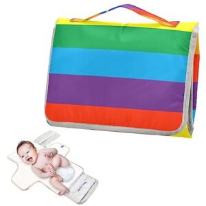 Lgbtqia Pride Portable Baby Changing Pad Diaper Changing Table Pad Waterproof Travel Changing Station Mat with Built-in Pillow for Newborn Essentials Baby