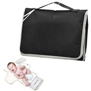 Black French Bulldog Portable Baby Changing Pad Travel Diaper Changing Table Mat Foldable Waterproof Changing Station with Built-in Pillow for Newborn Essentials Baby