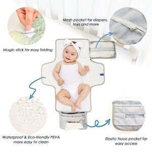 Sea Shells Portable Baby Changing Pad Diaper Changing Table Pad Foldable Travel Changing Station with Built-in Pillow for Newborn Essentials Baby