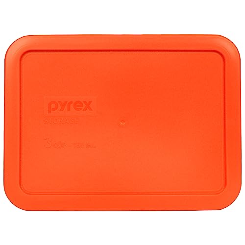 Pyrex 7210-PC 3-Cup Pumpkin Orange Replacement Storage Lid - 4-Pack