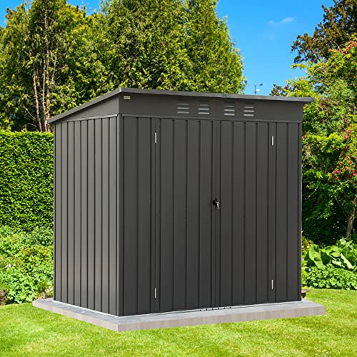 Domi Outdoor Storage Shed 6' x 4', Metal Waterproof Utility Tool Shed Storage House Clearance with Double Lockable Doors & Air Vent for Backyard Garden Lawn Patio