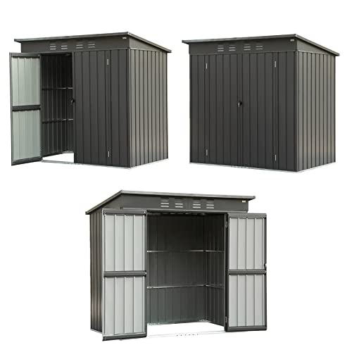 Domi Outdoor Storage Shed 6' x 4', Metal Waterproof Utility Tool Shed Storage House Clearance with Double Lockable Doors & Air Vent for Backyard Garden Lawn Patio