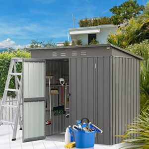 Domi Outdoor Storage Shed 6' x 4', Metal Waterproof Utility Tool Shed Storage House Clearance with Double Lockable Doors & Air Vent for Backyard Garden Lawn Patio