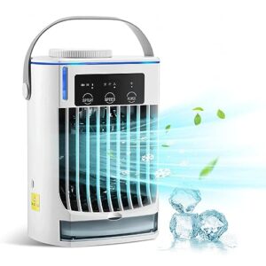 evaporative personal cooler | 500ml water tank mini ac for car | portable air conditioner 3 powerful speeds, 3 mist modes | quiet air conditioner for room office camping