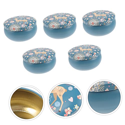 Containers with Lids 5pcs Box candy container tea containers with cover wedding candy tins Metal tinplate tea leaves can deer small tin case bridesmaid Ornament Storage Container