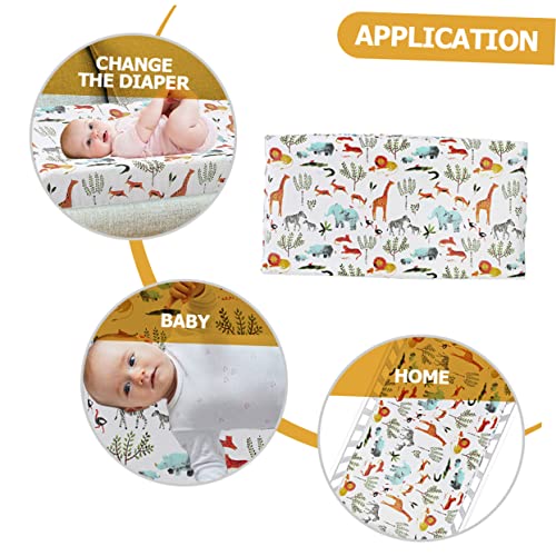 Changing Pad Liner 2pcs Removable Fabric Cover Baby Mattress Cover Crib Sheets Baby Bed Sheets Polyester Changing Pad Cover Changing Table Cover Girl Four Piece Set Baby Diaper