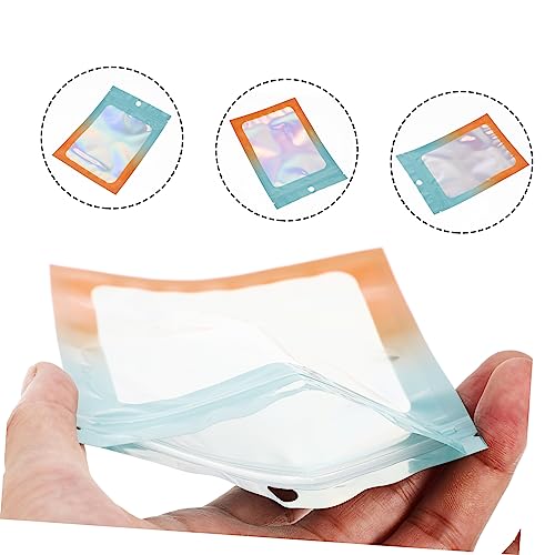 GLEAVI 500 pcs Ing Reusable Airtight Electronics Eyelash Pouch Item Sample Food Clear for Small Wrapping Dispensary Aluminum Sealing with Storage Multi-function Window Pouches