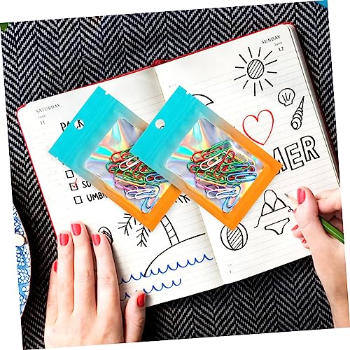 GLEAVI 500 pcs Ing Reusable Airtight Electronics Eyelash Pouch Item Sample Food Clear for Small Wrapping Dispensary Aluminum Sealing with Storage Multi-function Window Pouches