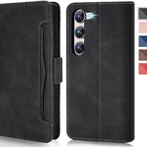 Compatible with Samsung Z Fold 5 Case 360 Full Protective Cover Z Fold 5 Wallet Case Hybrid PC All-Inclusive Shockproof Case Galaxy Z Fold 5 Phone Case Kickstand 5G/7.6'' (Black)