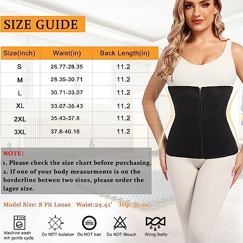 Everfion Waist Trainers Trimmer for Women Sauna Sweat Bands Wraps Workout Corset Slimming Belts Hot Body Shaper,Blue, L