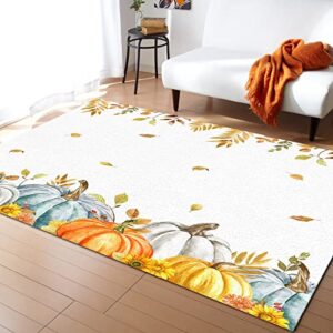 rectangular area rug non-slip stain-proof rugs thanksgiving pumpkin fall receipt leaves household sofa floor large floor mat bedroom bedside carpet for living dining room 2x3 feet