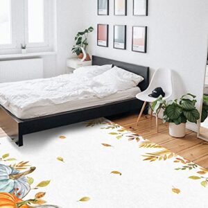 Rectangular Area Rug Non-Slip Stain-Proof Rugs Thanksgiving Pumpkin Fall Receipt Leaves Household Sofa Floor Large Floor Mat Bedroom Bedside Carpet for Living Dining Room 2x3 Feet