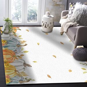 Rectangular Area Rug Non-Slip Stain-Proof Rugs Thanksgiving Pumpkin Fall Receipt Leaves Household Sofa Floor Large Floor Mat Bedroom Bedside Carpet for Living Dining Room 2x3 Feet