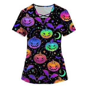 going out tops for women, sequin crop top women cotton shirts women's halloween cute shirt fall pumpkin v neck short sleeve uniform tops green t shirt womens gauze tops(dark blue,xl)