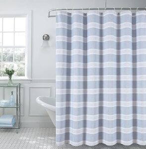 dainty home bathroom shower curtains - blue shower curtain with elegant design - luxury washable shower curtains for bathroom, hotels