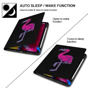 Cool Flamingo Protective Case Compatible with IPAD 2020 AIR 4 （10.9in） Stand Case Auto Sleep/Wake Cover