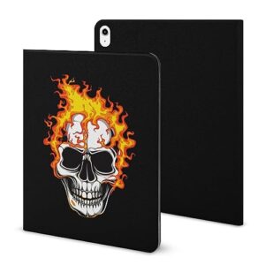 flaming skull protective case compatible with ipad 2020 air 4 （10.9in） stand case auto sleep/wake cover