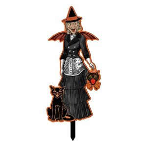 Halloween Yard Signs Mr Skeleton and Mrs Witch Decorative Yard Decorations Yard Sign Halloween Garden Decor Garden Stakes Scary Stakes for Patio, Yard, Lawn Halloween Party Decor 2 Pack