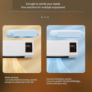 Small Air Conditioner, Wall Mounted Heating Machine Dual Use Highly Efficient Wide Angles Mobile Mini Air Conditioner Air Conditioning Hot Fan for Bedroom Living Room Office