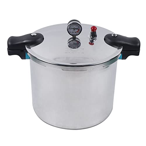 Pressure Cooker Canner Stovetop Aluminum Alloy 22L 32CM 90kpa w/Gauge For Gas Stove Highland/Apartment Living