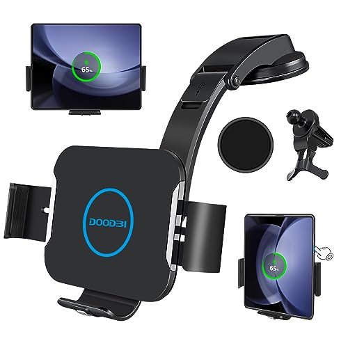 DOODBI 15W Wireless Car Charger Mount for Galaxy Z Fold 5/4/3 car Mount/Accessories,Fast Charging Phone Holder for Samsung S23 22 Ultra,iPhone 14/13/12 Series