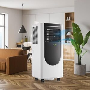 WANAI Portable Air Conditioner, 8000 BTU 6-in-1 Air Conditioner Cooling For Rooms Spaces Up To 250 Sq.Ft, Multi-Function Portable Air Conditioner Suitable For Bedroom, Office, Living Room