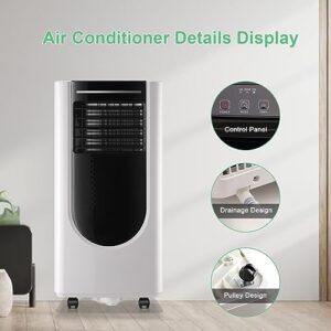 WANAI Portable Air Conditioner, 8000 BTU 6-in-1 Air Conditioner Cooling For Rooms Spaces Up To 250 Sq.Ft, Multi-Function Portable Air Conditioner Suitable For Bedroom, Office, Living Room