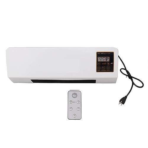 Wall Mount Air Conditioners, Dual Use Mini Air Cooling Heating Fan for Bedroom, Remote Control Mini Air Conditioner Air Curtain, Indoor Over Door Fan for Bathroom (Without Print)