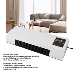 Wall Mount Air Conditioners, Dual Use Mini Air Cooling Heating Fan for Bedroom, Remote Control Mini Air Conditioner Air Curtain, Indoor Over Door Fan for Bathroom (Without Print)